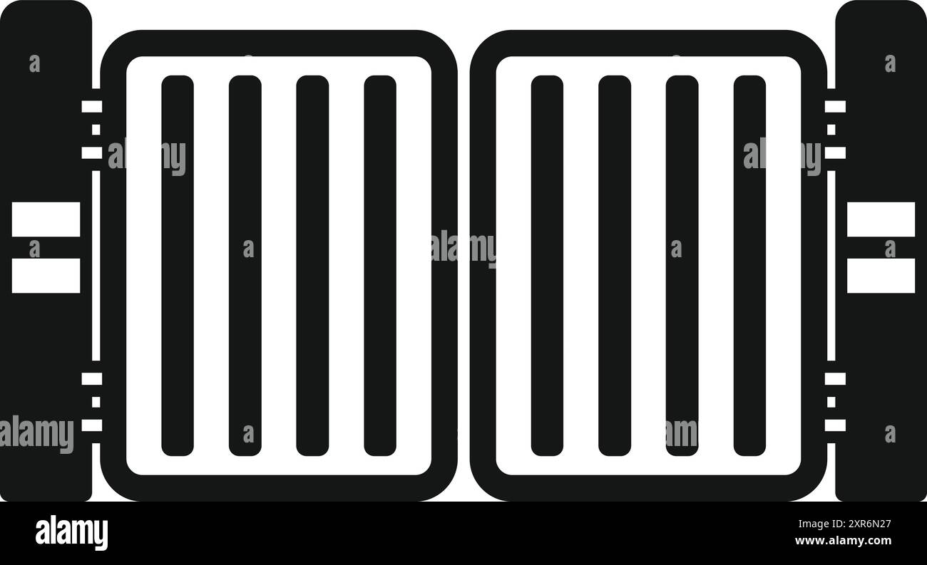 Simple icon of an automatic sliding double gate closing system Stock ...
