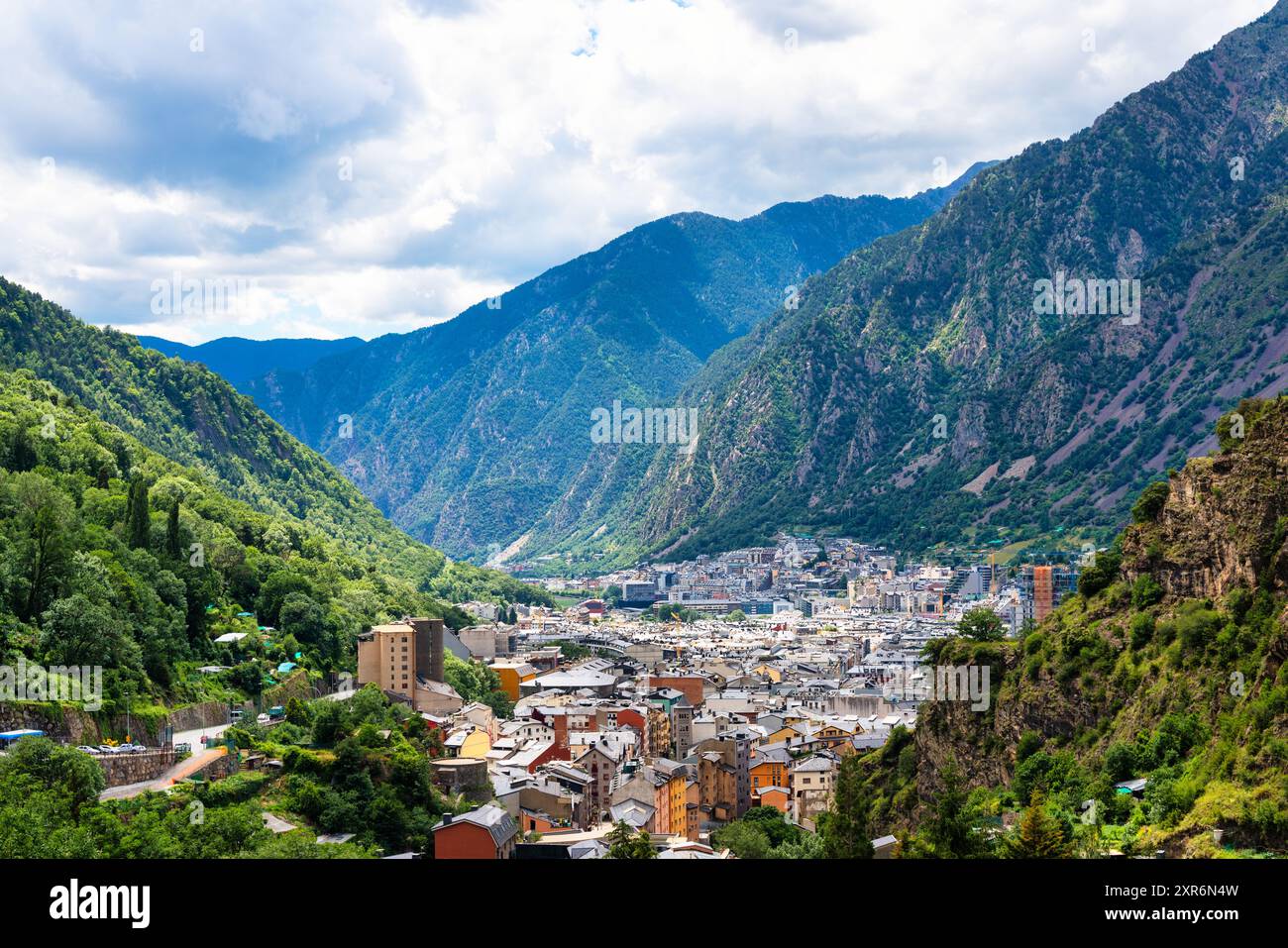 aerial view of the city of Andorra la Vella, capital of Andorra Stock Photo - Alamy