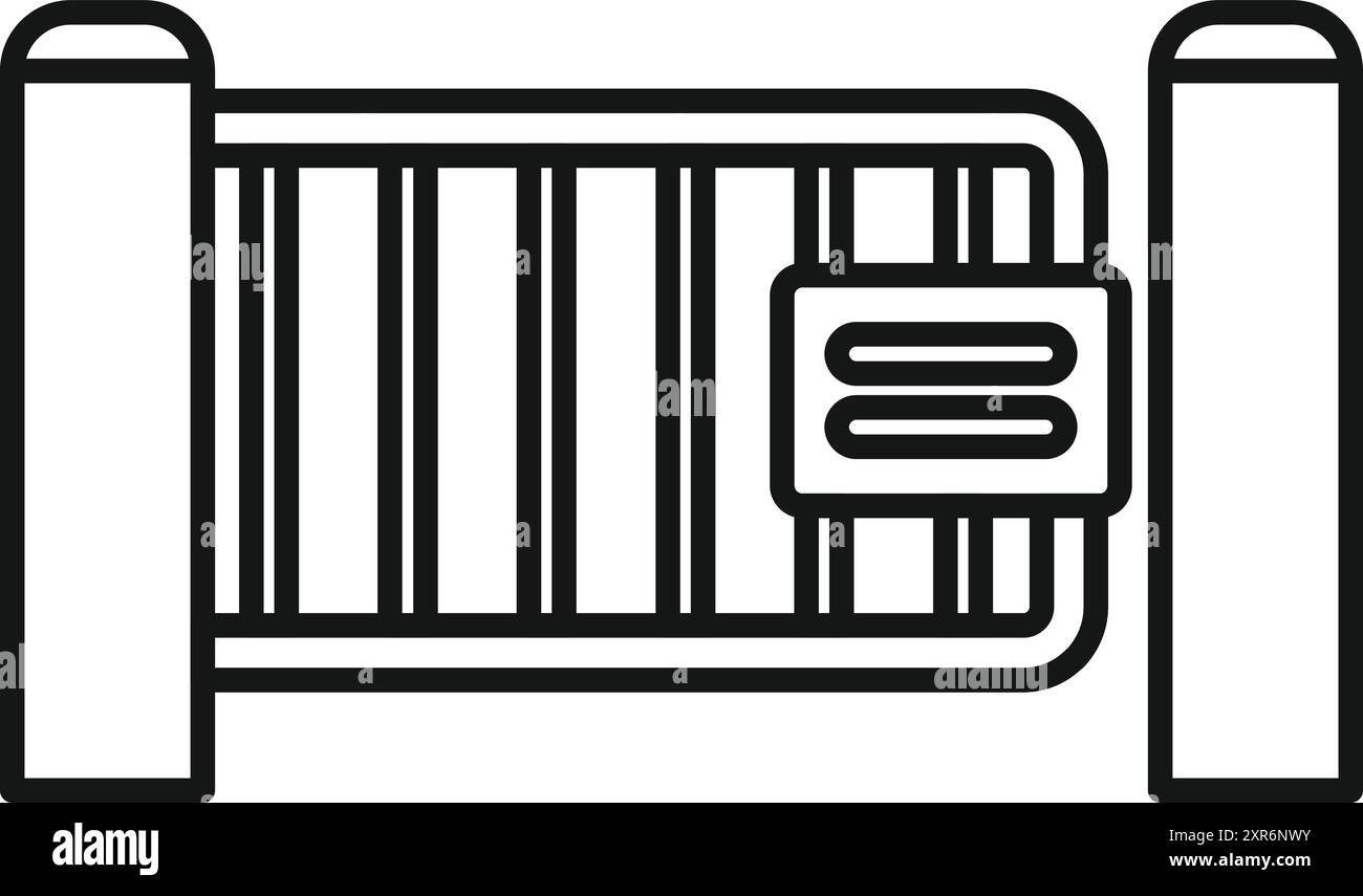 Simple icon of an automatic sliding gate system for controlling access ...