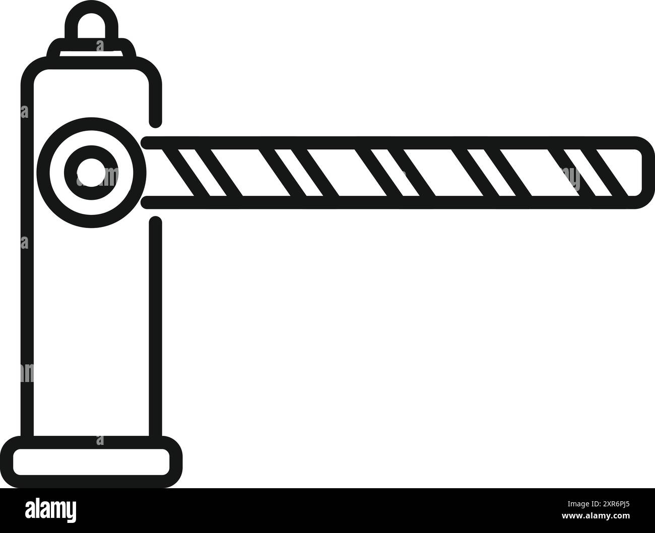 Simple line icon of a parking barrier gate system controlling access to ...