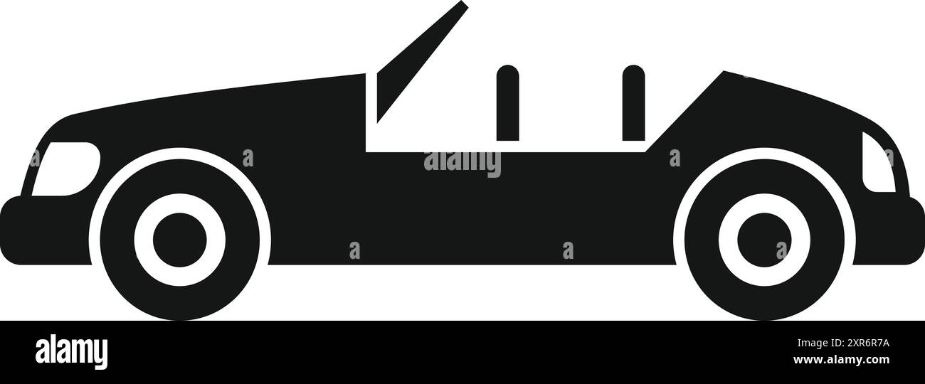 Black silhouette of a convertible car with its top down Stock Vector ...