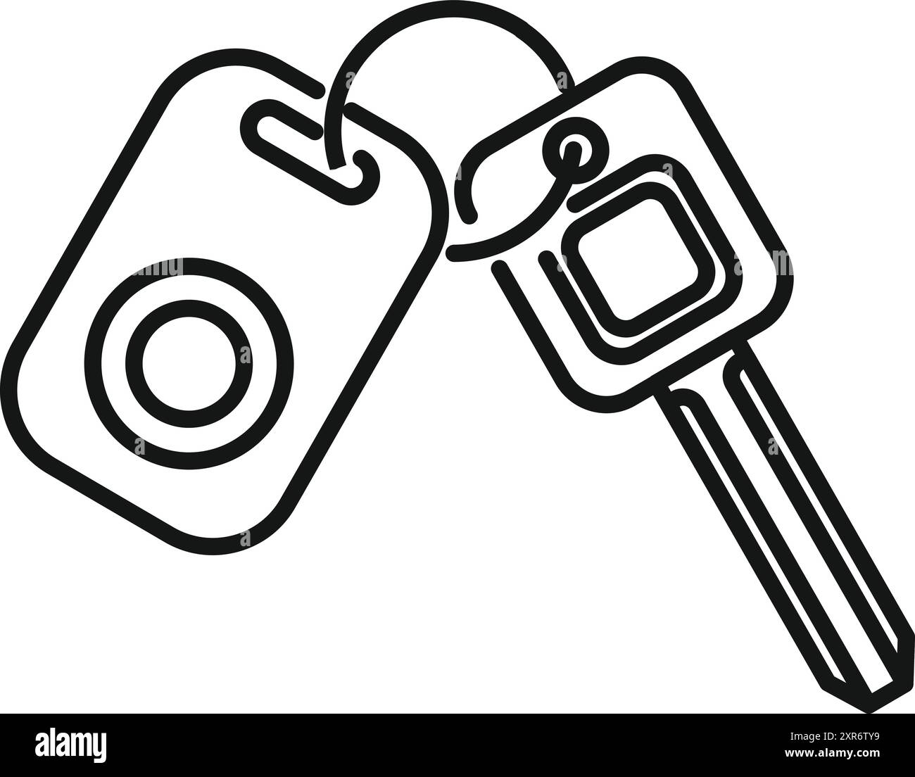 Car key with remote control hanging on keychain is a symbol of ...