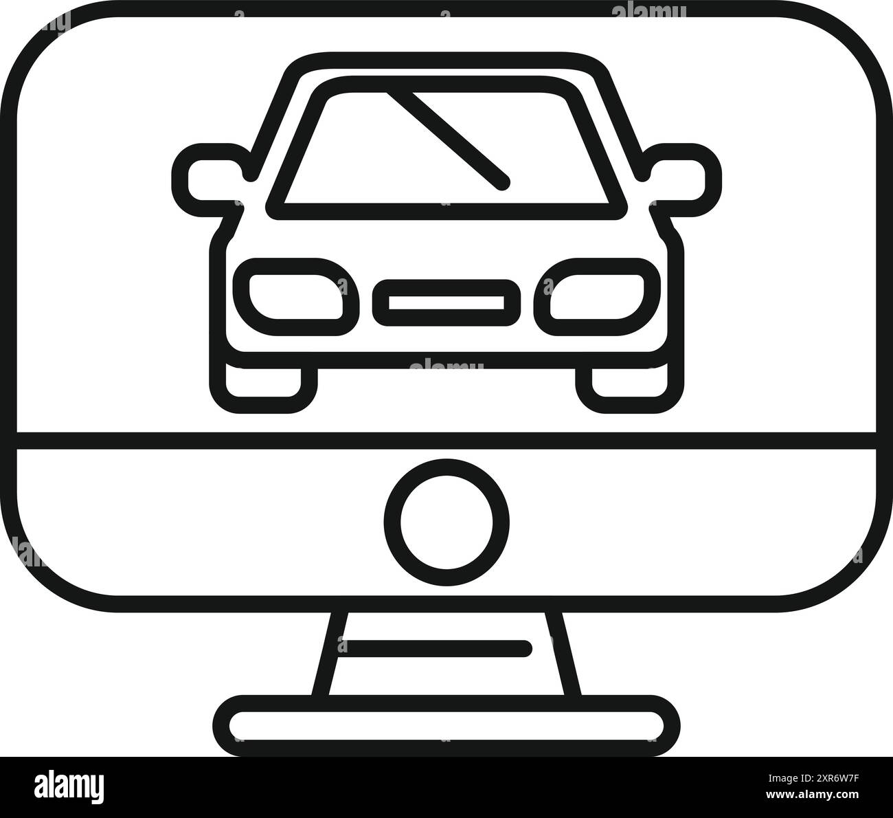 Computer screen showing a car for online purchase at a dealership ...