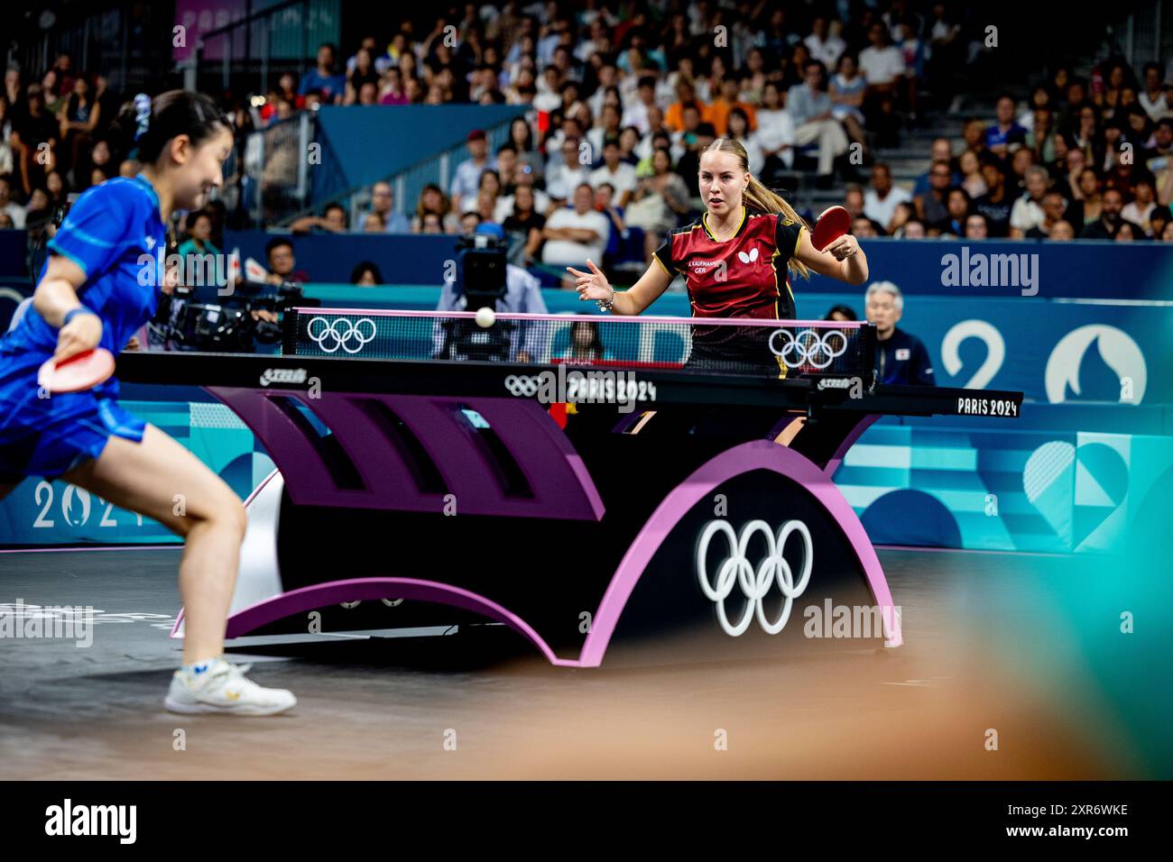Jubel bei Annett Kaufmann (GER) im Spiel gegen Miwa Harimoto (JPN) FRA ...