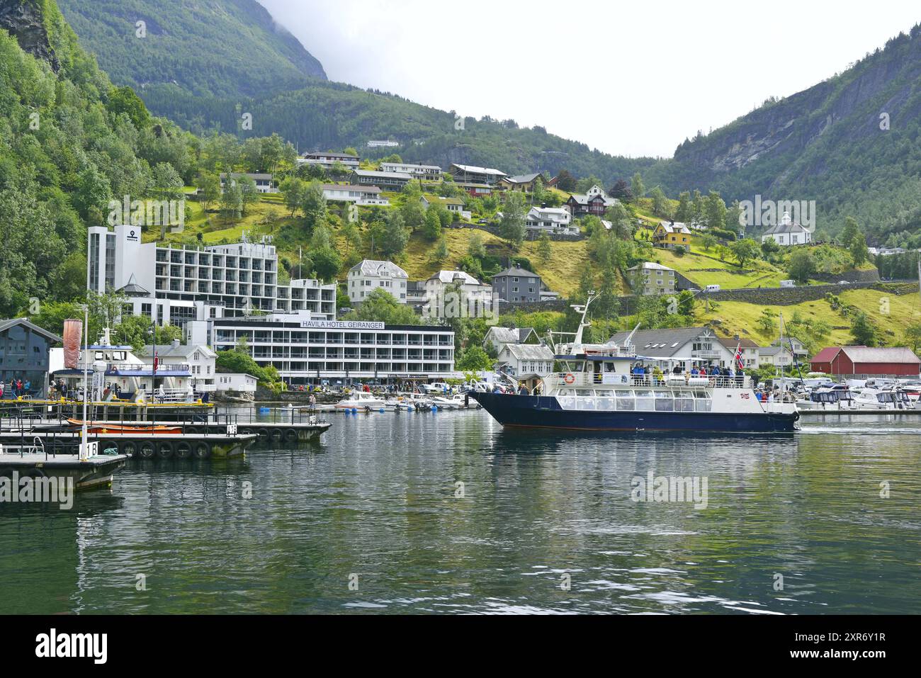 Panoramic views of the tourist town Geirenger in the municipality of ...