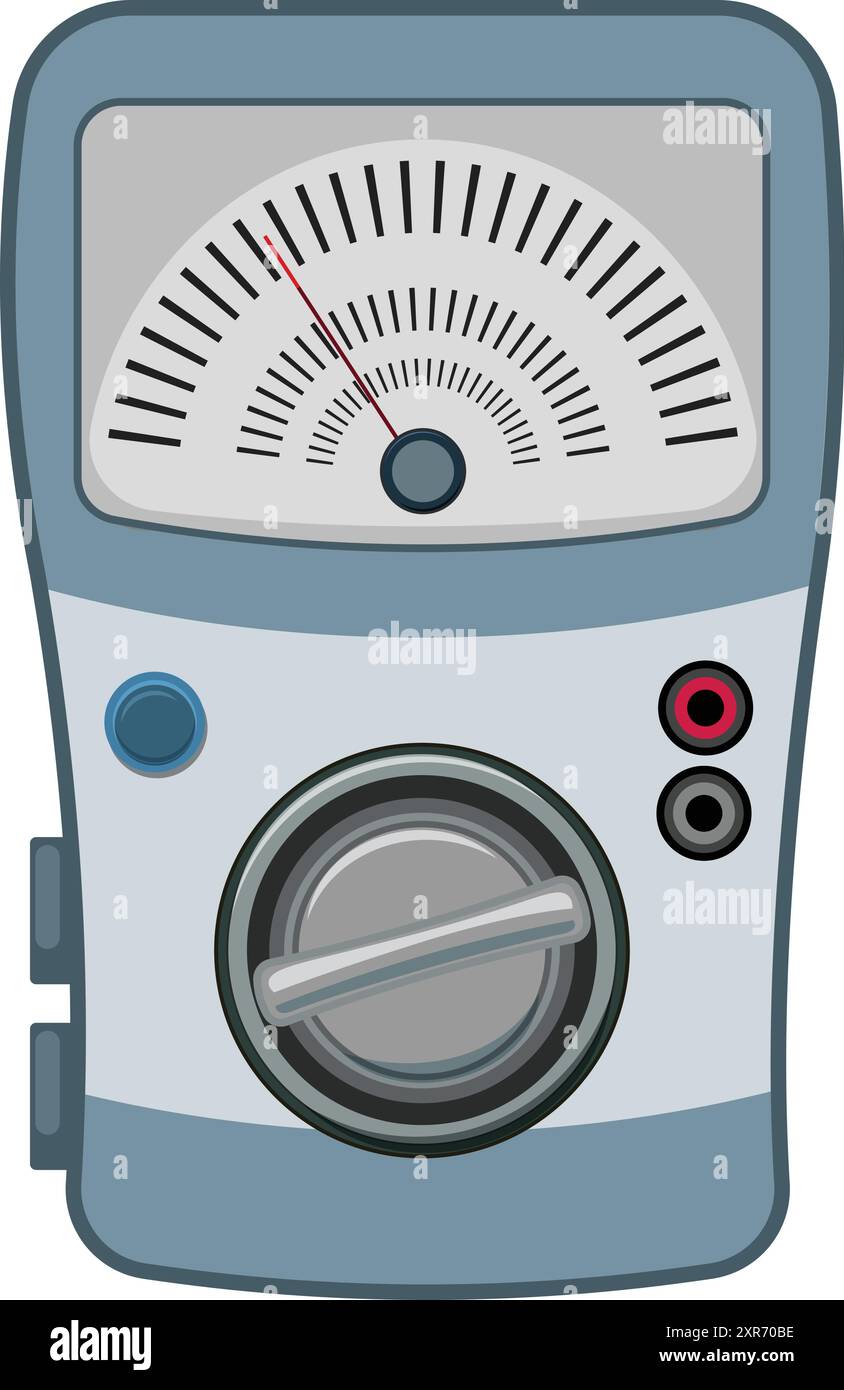 Analog multimeter measuring electricity with dial, rotary switch ...