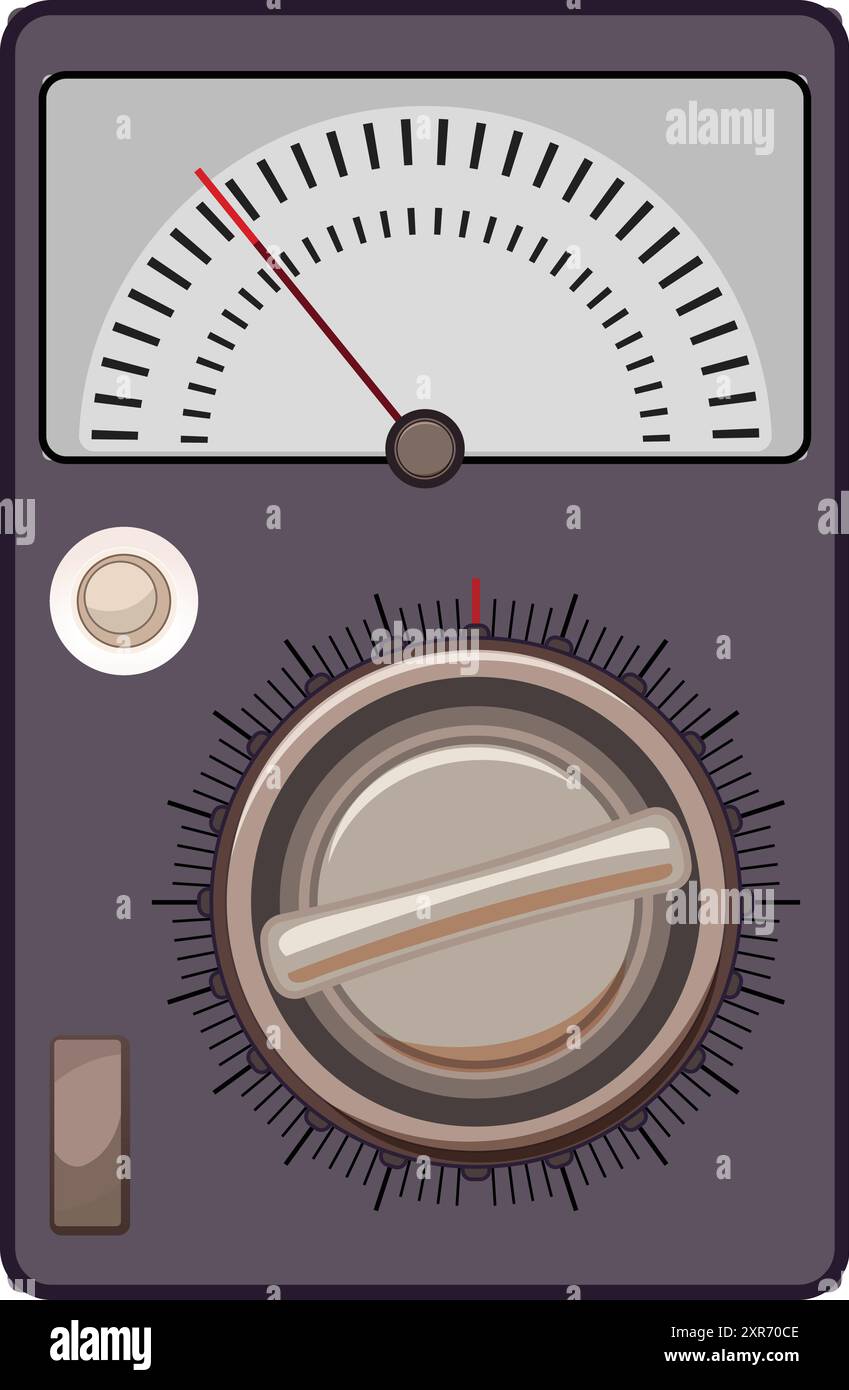 Analog voltmeter measuring voltage with dial, needle, and knob Stock ...