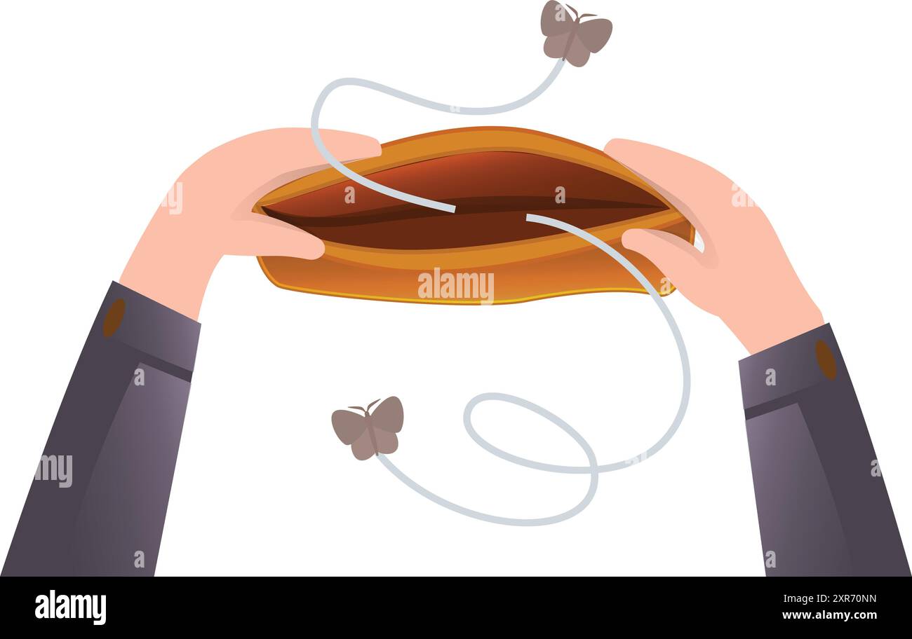 Money flying out wallet Stock Vector Images - Alamy