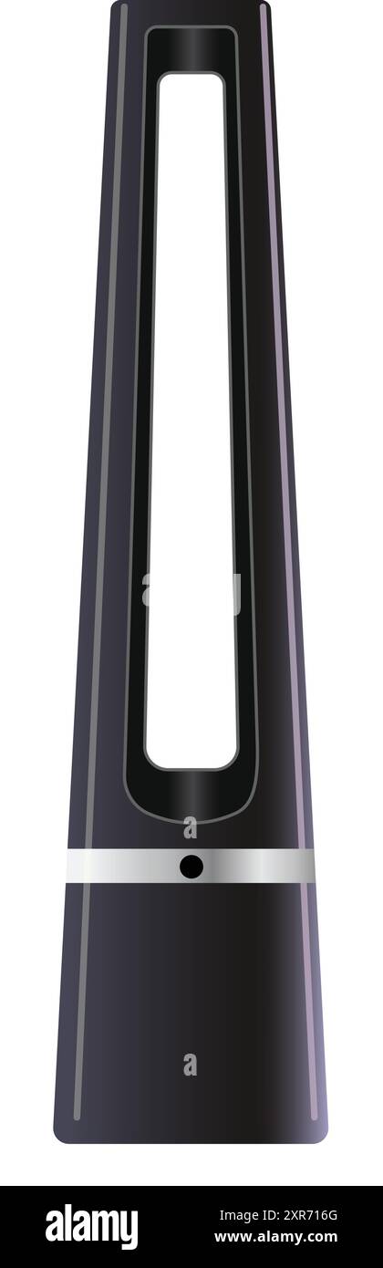 Modern black bladeless fan standing isolated on white background Stock ...