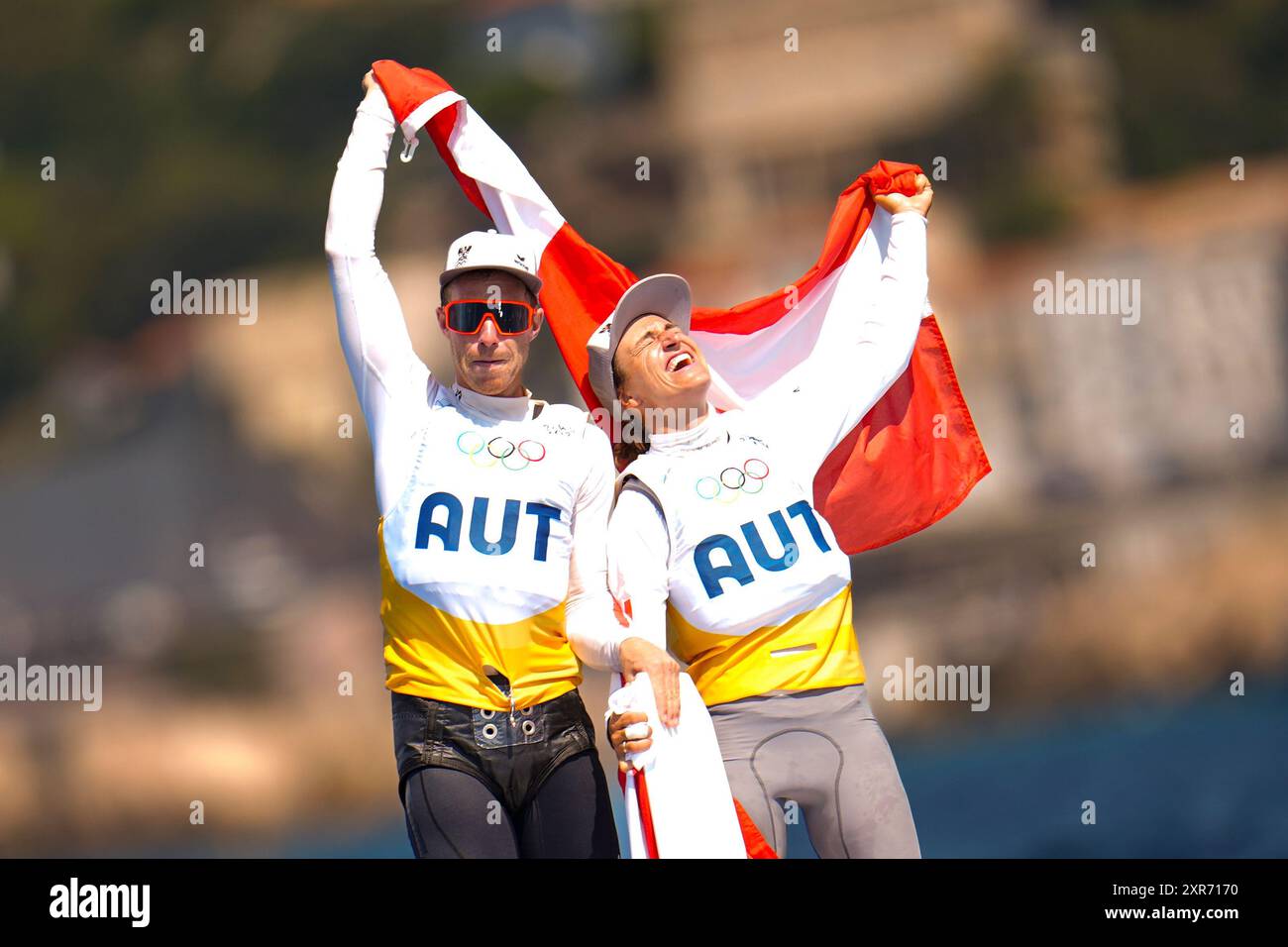 Lara VADLAU and Lukas MAEHR (Austria) Gold medal, Sailing, Mixed Dinghy ...