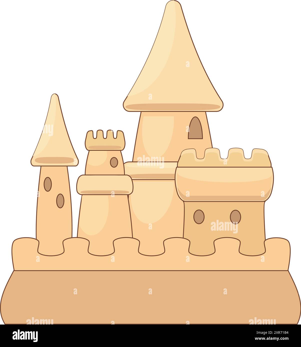 Sandcastle building family Stock Vector Images - Alamy