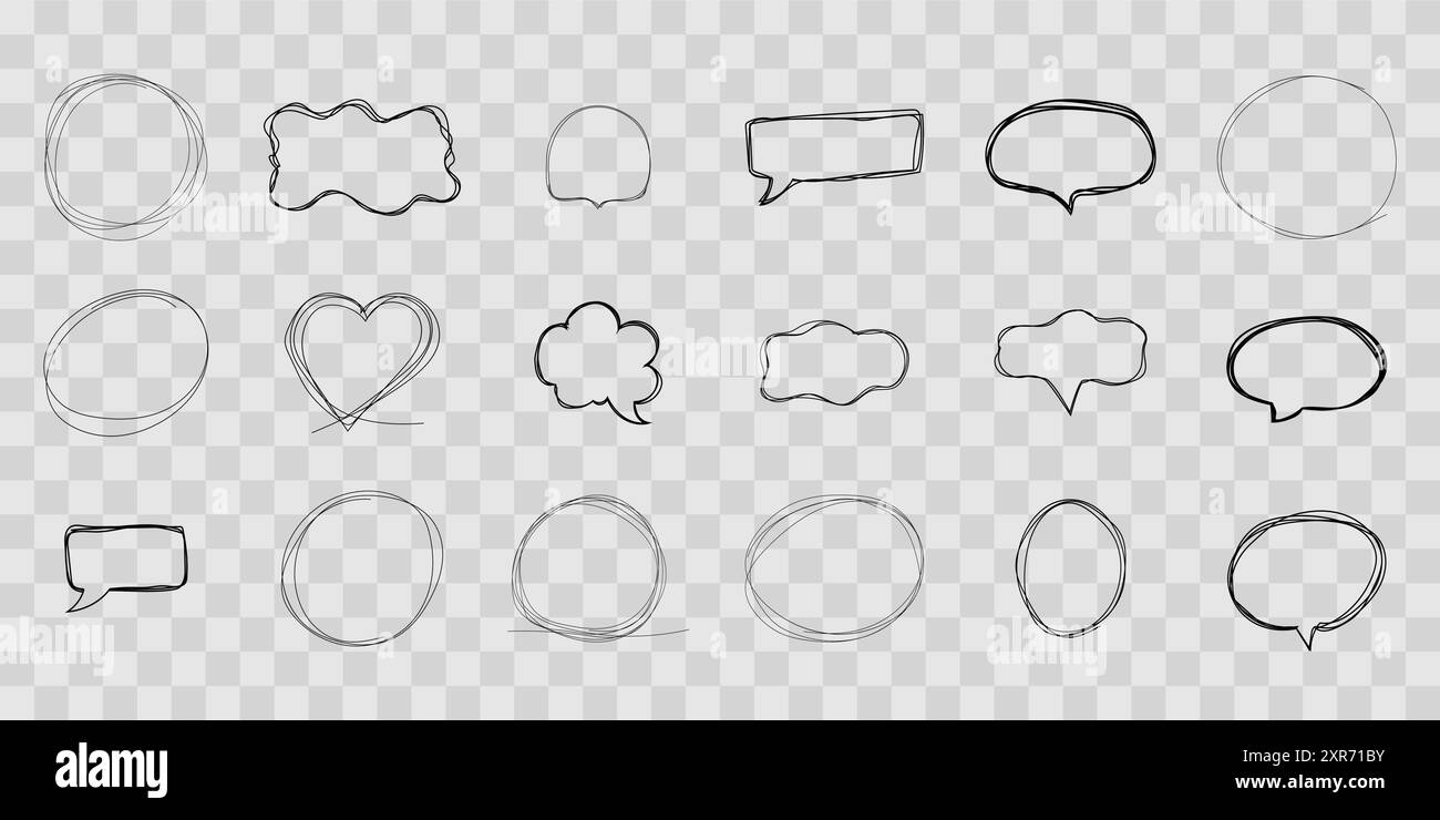 Speech bubble frame scribble fast hand drawing, pent or marker drawing ...