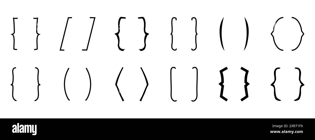 Brackets quote box frame sketch, brace border text parenthesis. Font ...