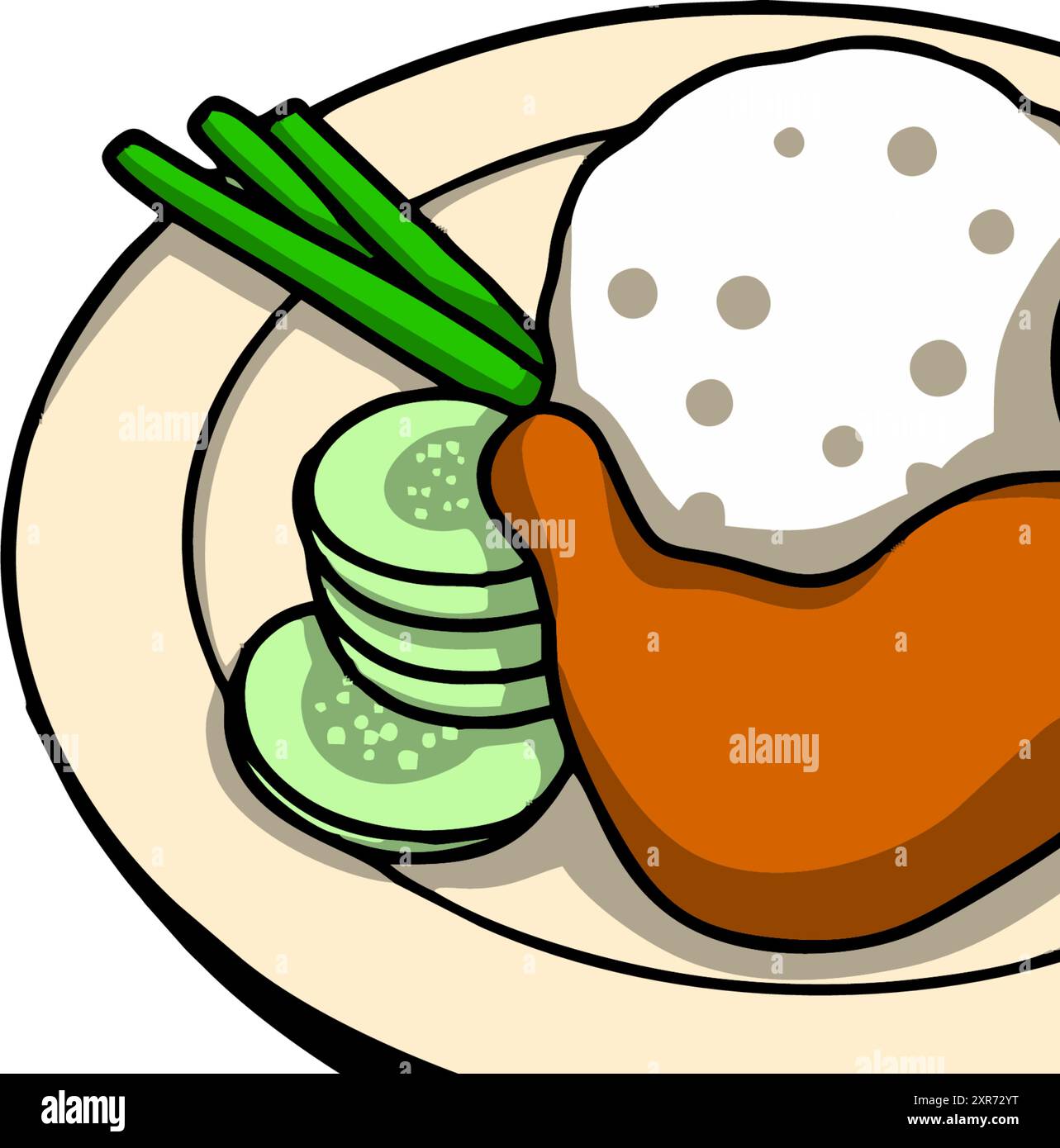 Illustration cartoon plate fried rice hi-res stock photography and ...