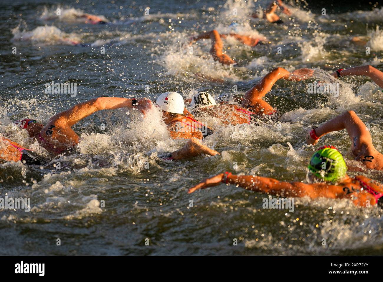 Athletes compete during the marathon swimming men's 10km competition at ...