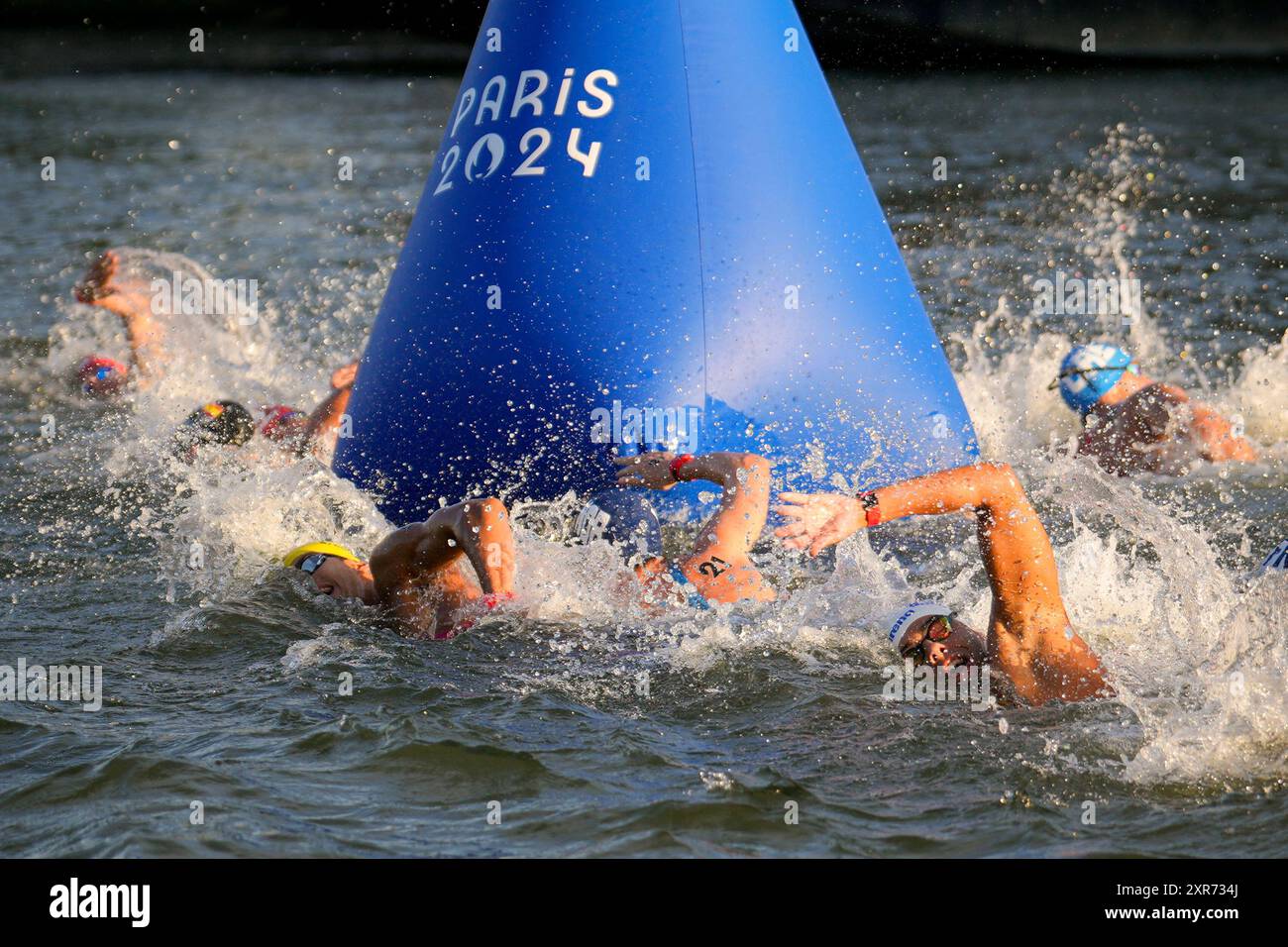 Athletes compete during the marathon swimming men's 10km competition at ...