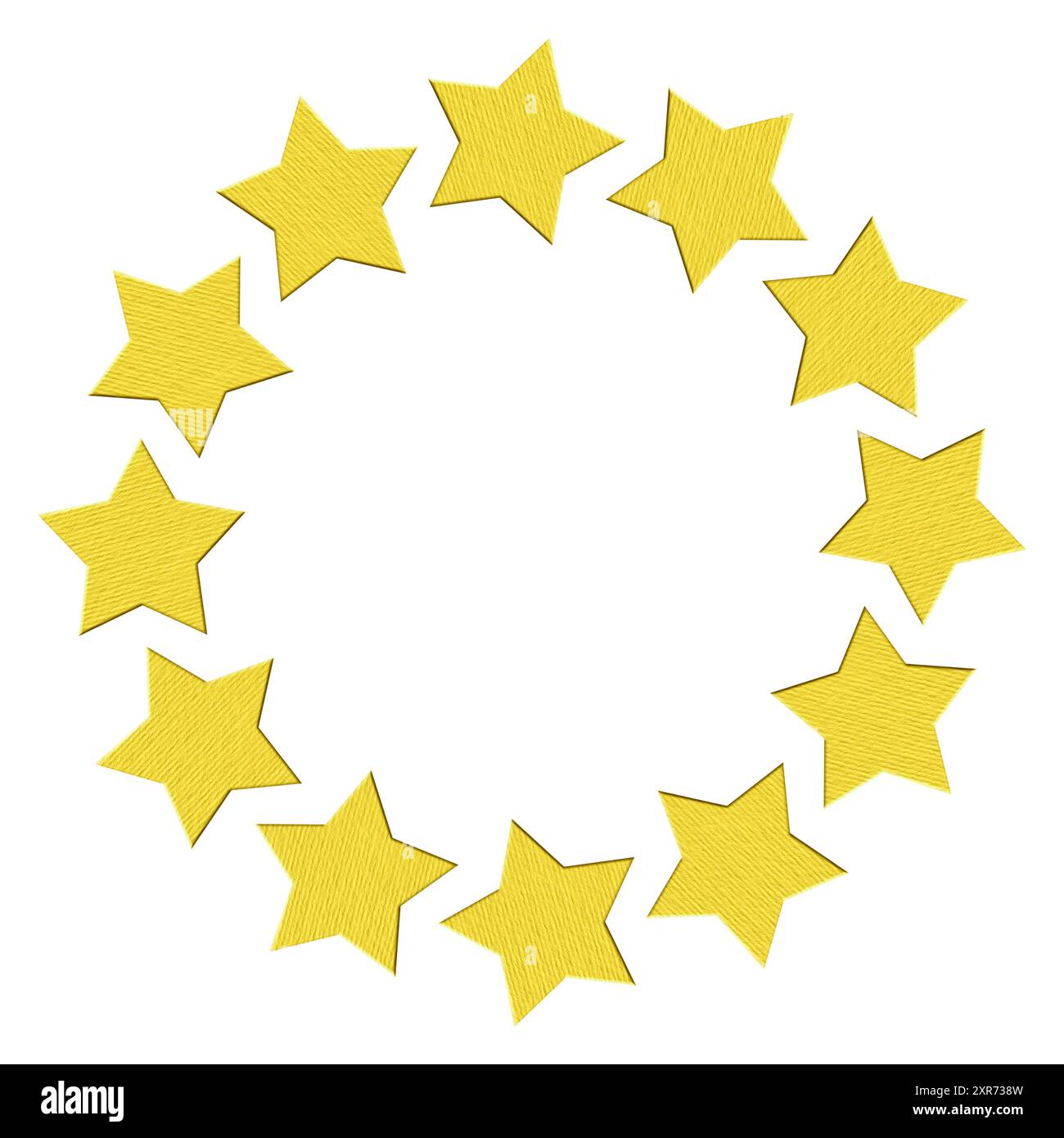 circle made of twelve cardboard stars against white background Stock ...