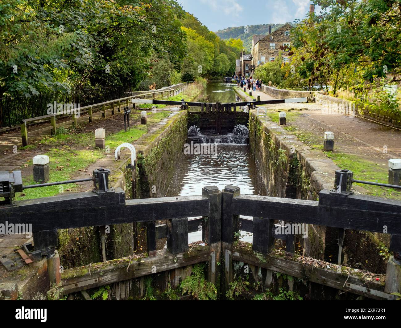 Lock on the Rochdale Canal. Hebden Bridge, West Yorkshire, UK Stock ...