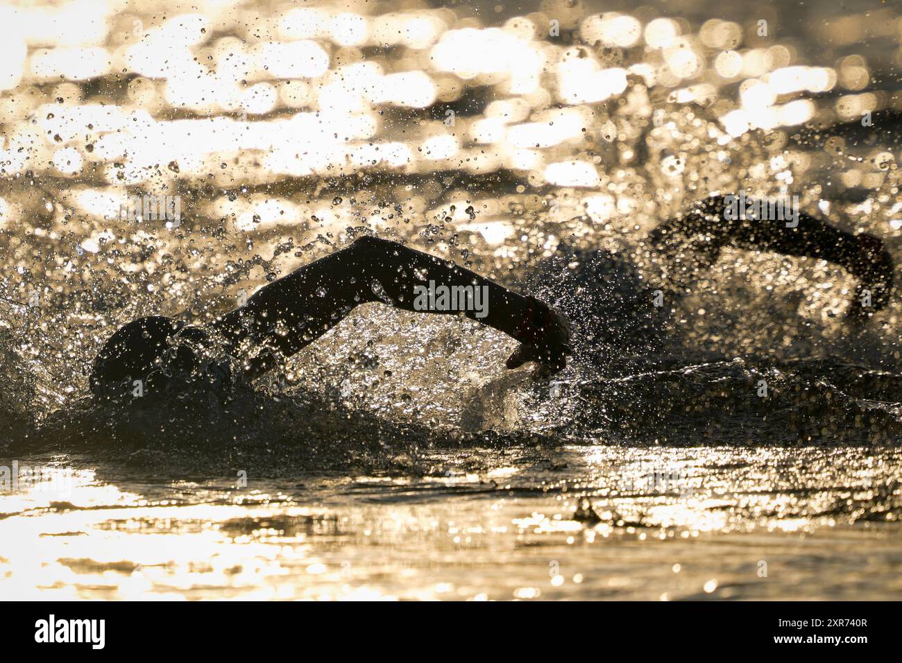Athletes compete during the marathon swimming men's 10km competition at ...