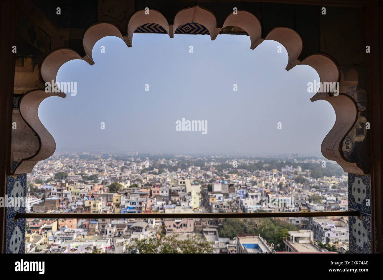 View of Udaypur city from the Udaipur City Palacein Rajasthan, India ...