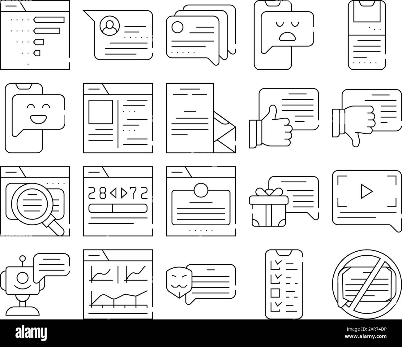 Client Review Feedback Collection Icons Set Vector Stock Vector Image ...