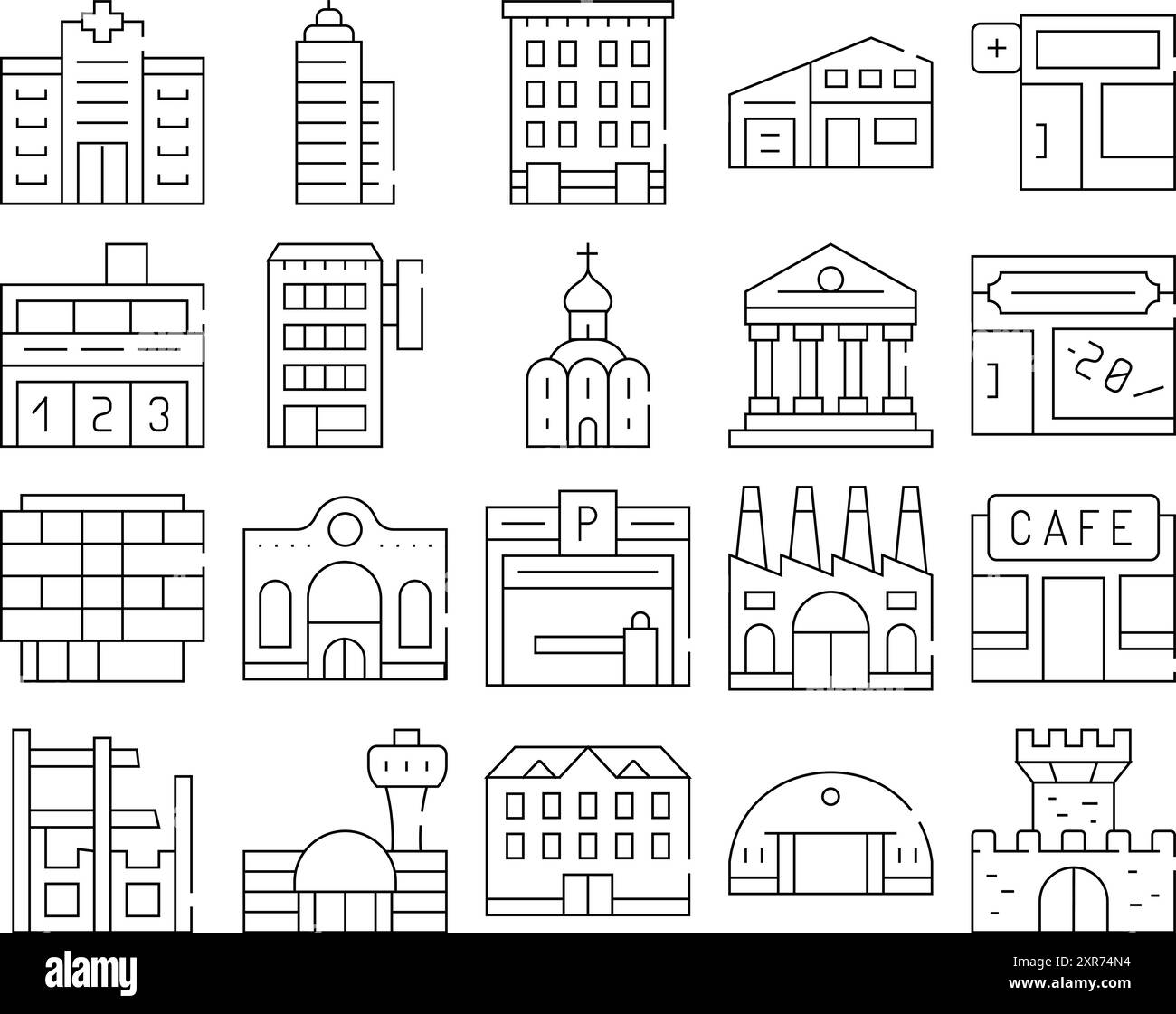 Building Architecture Collection Icons Set Vector Illustrations Stock Vector Image And Art Alamy