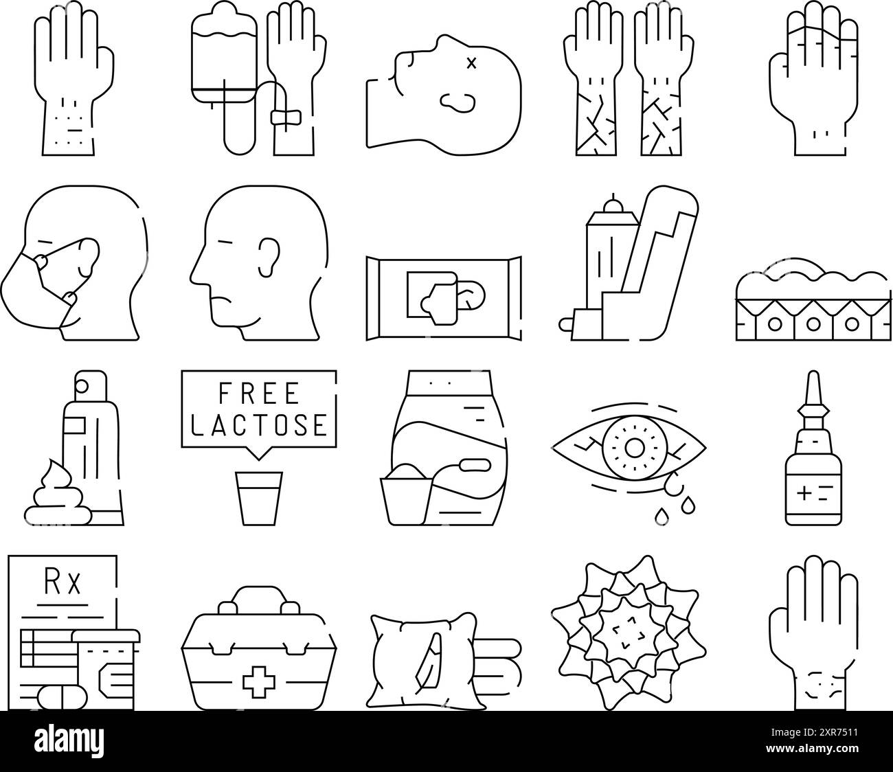 Allergy Health Problem Collection Icons Set Vector Stock Vector Image And Art Alamy