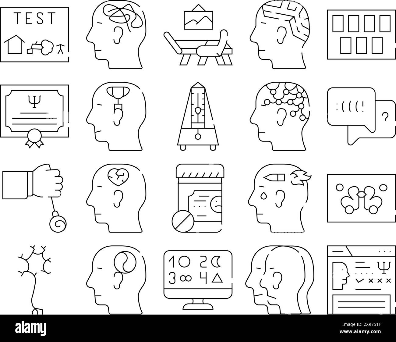 Psychologist Doctor Collection Icons Set Vector Illustrations Stock ...