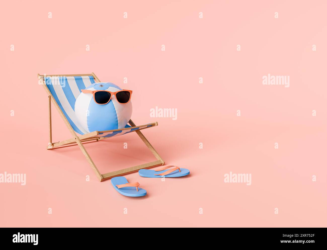 3D rendering of a whimsical beach ball donning sunglasses while ...