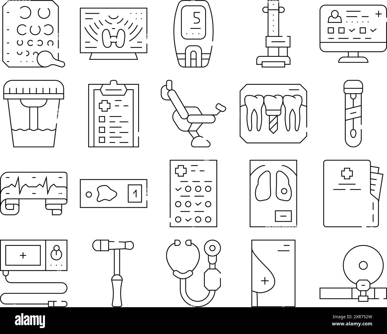 Medical Checkup Health Collection Icons Set Vector Stock Vector Image