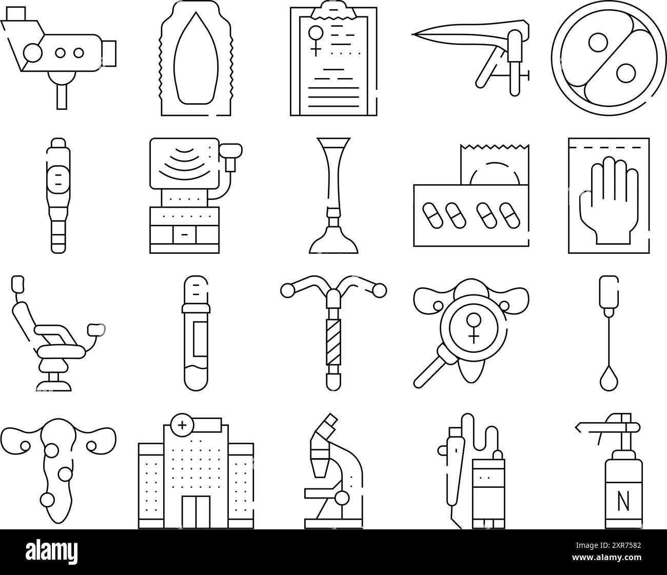 Gynecologist Treatment Collection Icons Set Vector Illustration Stock Vector Image & Art - Alamy