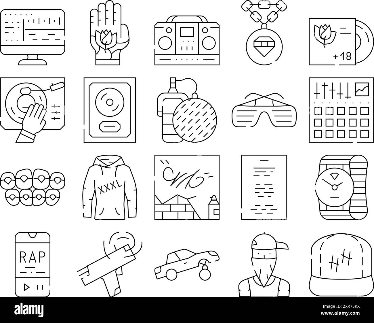 Rap music graffiti Black and White Stock Photos & Images - Alamy