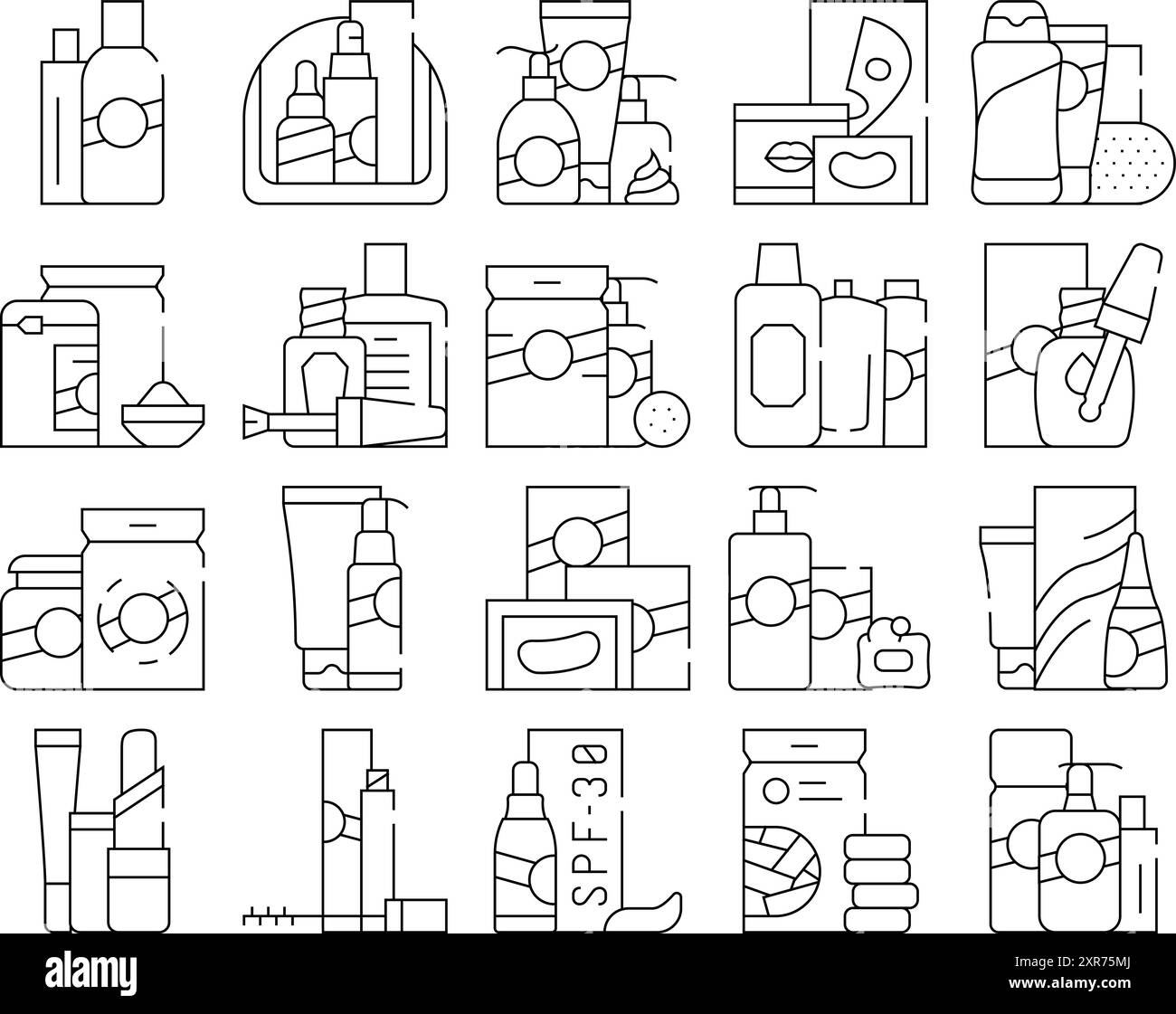 Beauty Products Makeup Collection Icons Set Vector Stock Vector Image ...