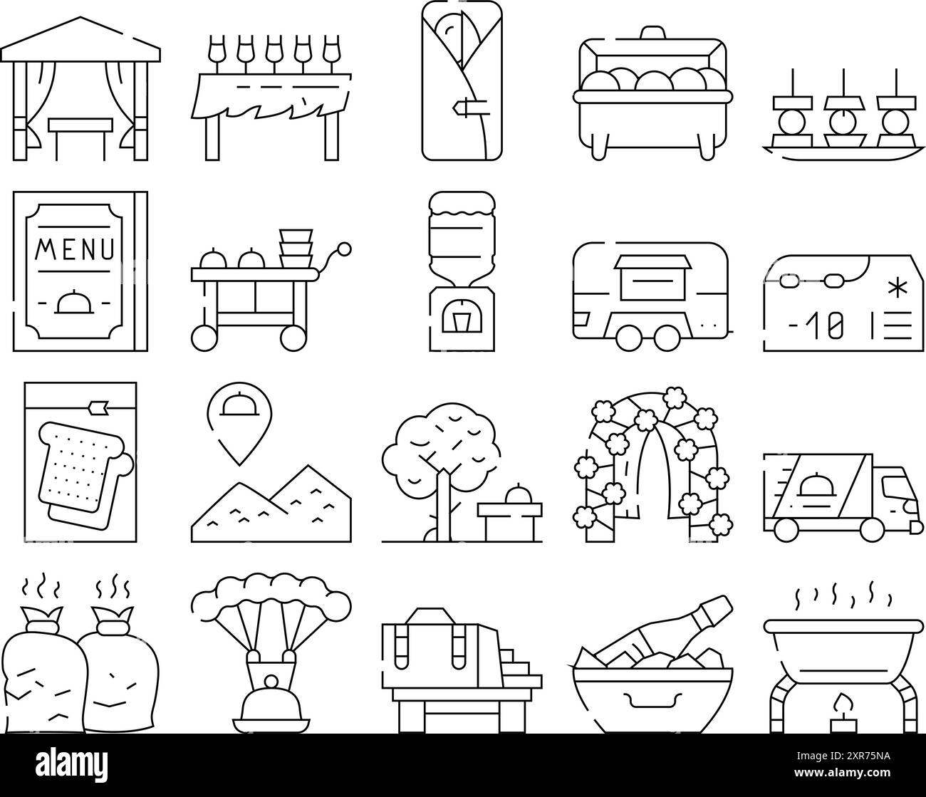 Catering Food Service Collection Icons Set Vector Stock Vector Image & Art - Alamy