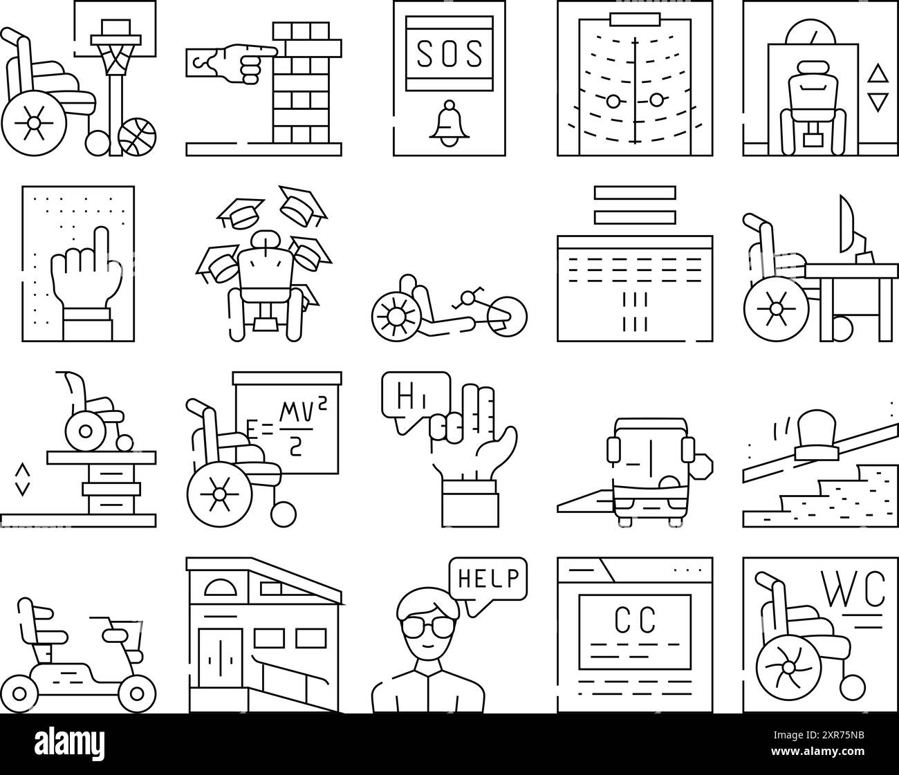 Inclusive Life Tool Collection Icons Set Vector Stock Vector Image ...