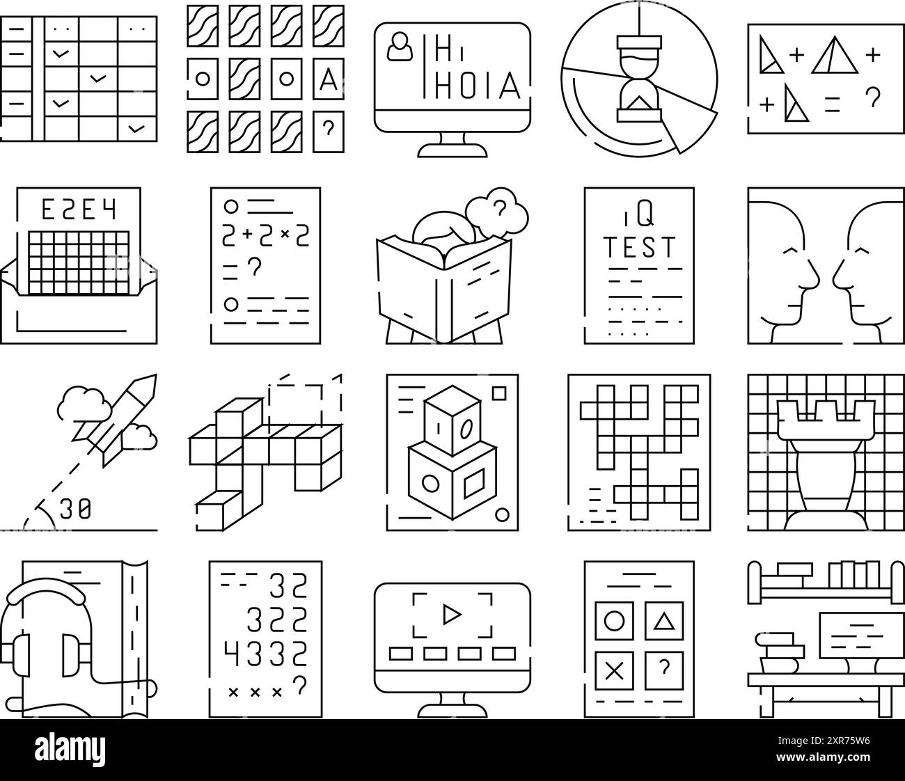 Self Study Lessons Collection Icons Set Vector Stock Vector Image & Art ...