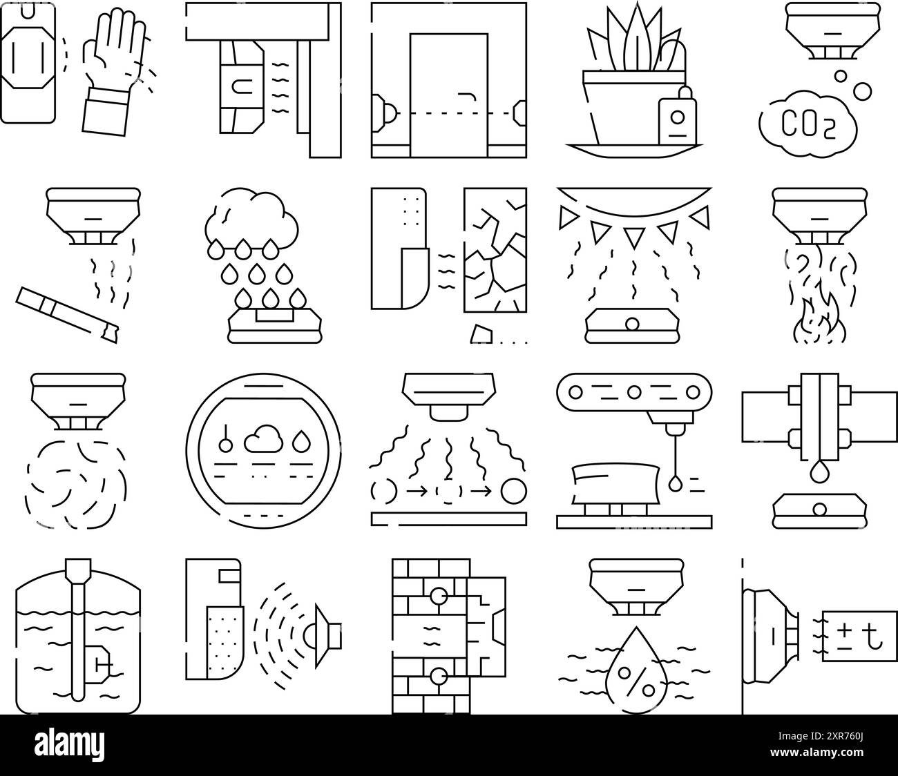 Sensor Electronic Tool Collection Icons Set Vector Stock Vector Image ...