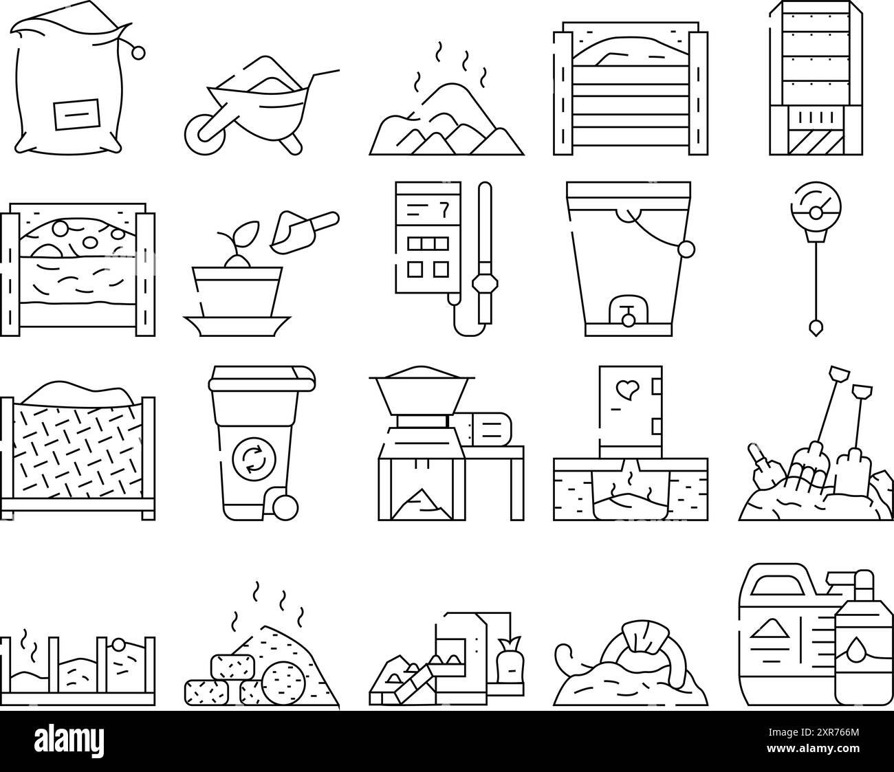 Compost Production Collection Icons Set Vector Stock Vector Image & Art ...