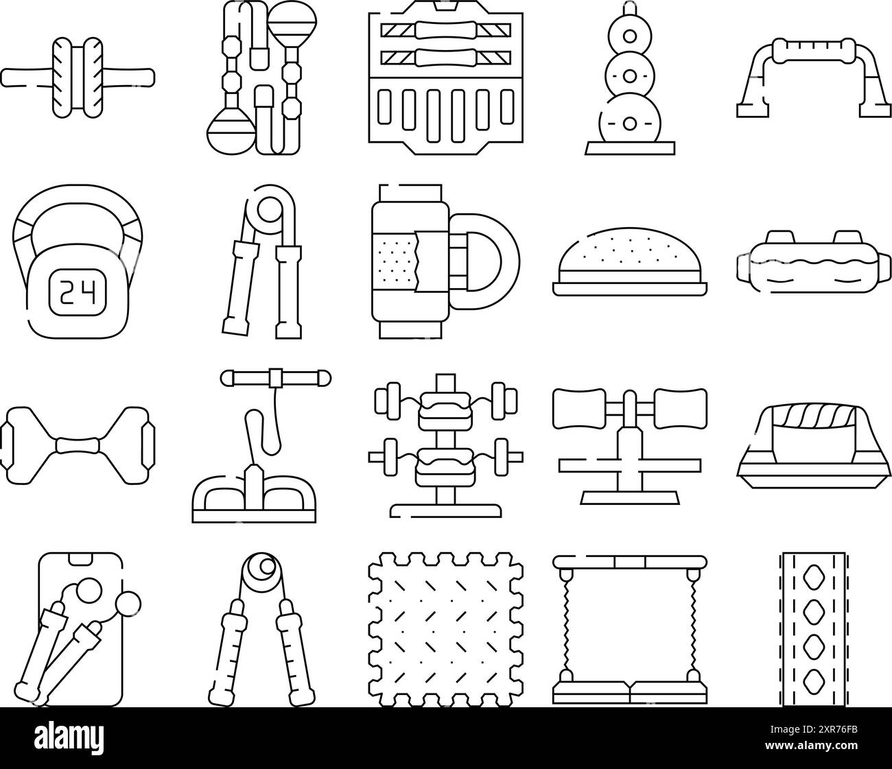 Home Gym Equipment Collection Icons Set Vector Stock Vector Image & Art ...
