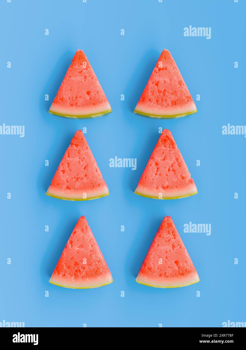 3d rendering of a symmetrical pattern made with juicy watermelon slices ...