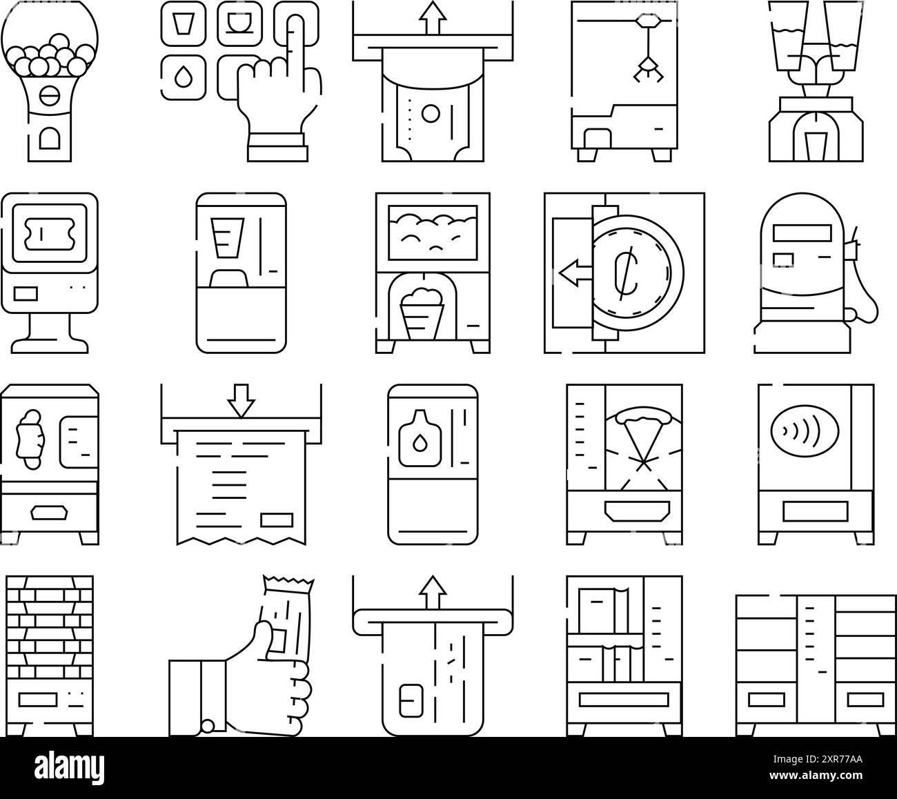 Vending Machine Sale Equipment Icons Set Vector Stock Vector Image ...