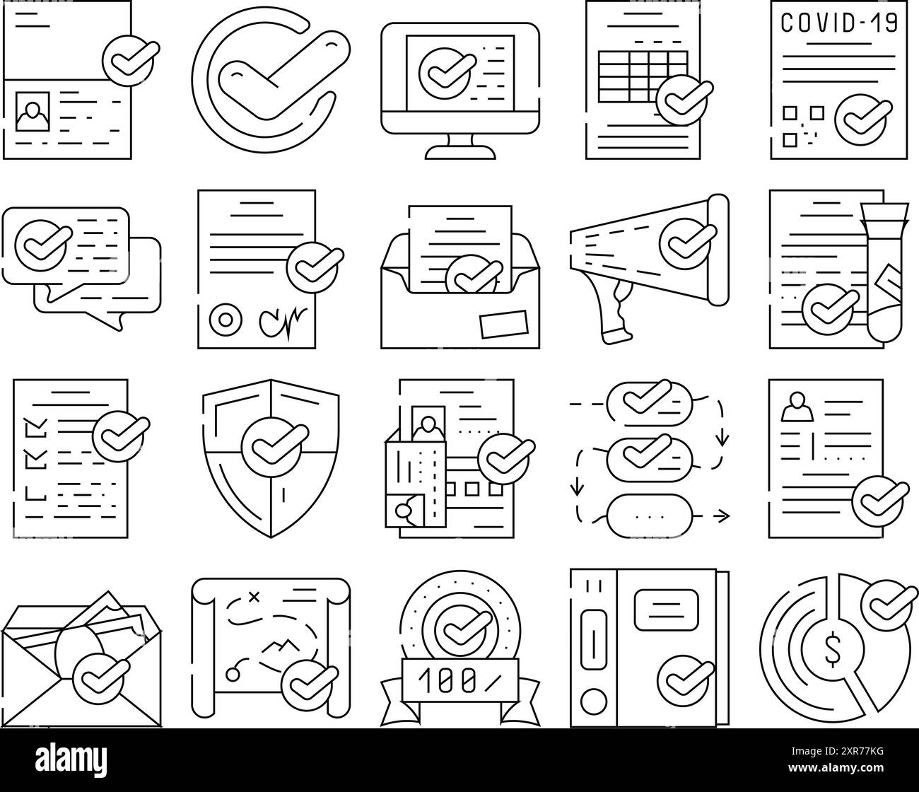 Compliance Quality Procedure Icons Set Vector Stock Vector Image & Art ...