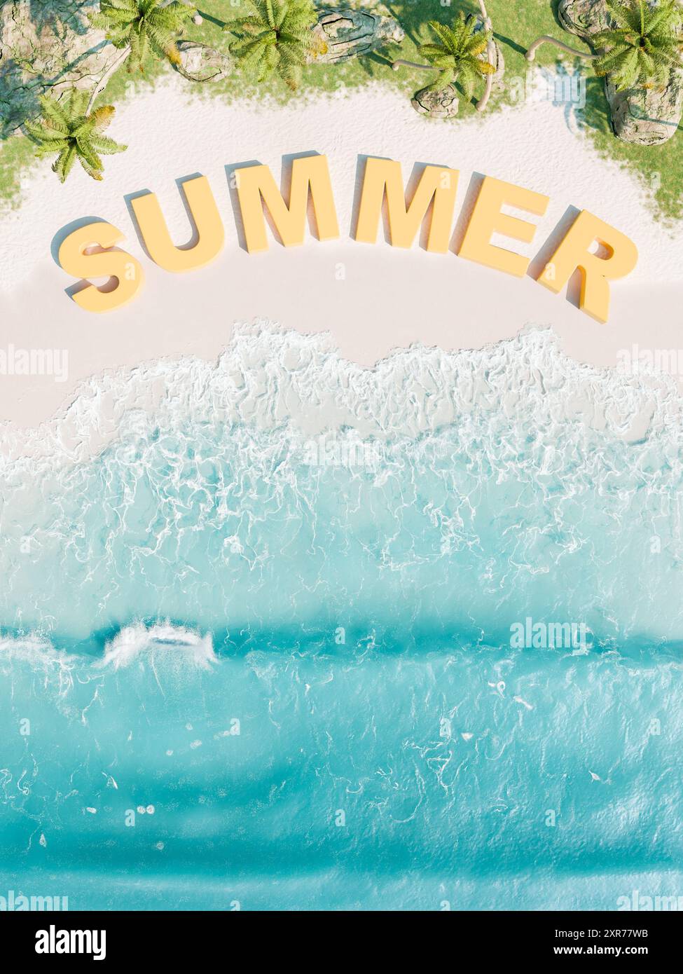 Beach render top view hi-res stock photography and images - Alamy