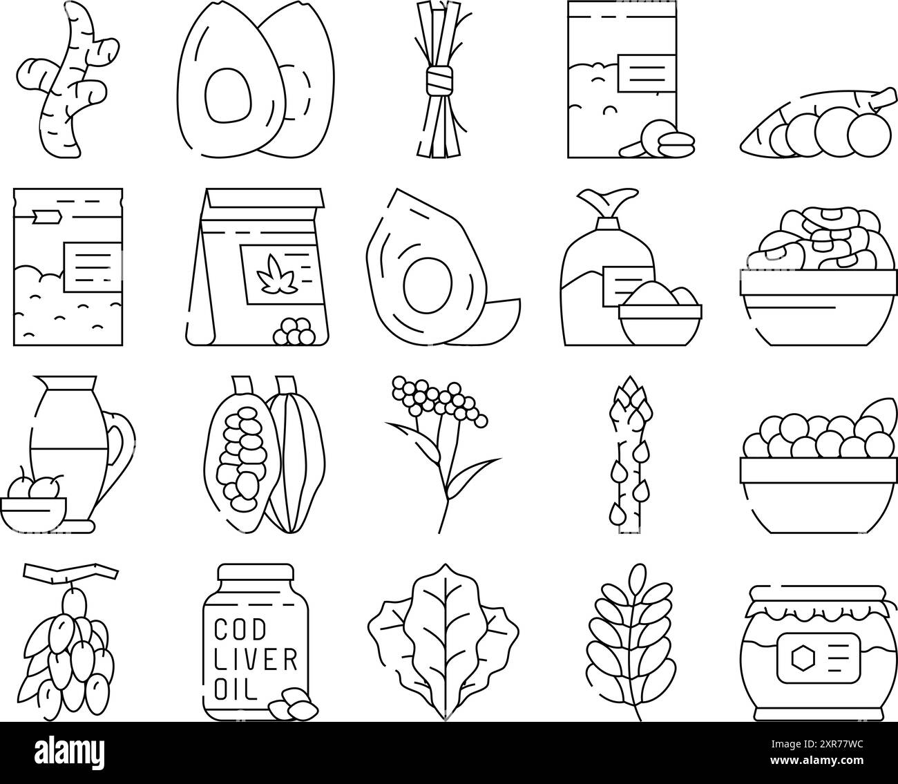 Superfood Natural And Vitamin Icons Set Vector Stock Vector Image & Art ...