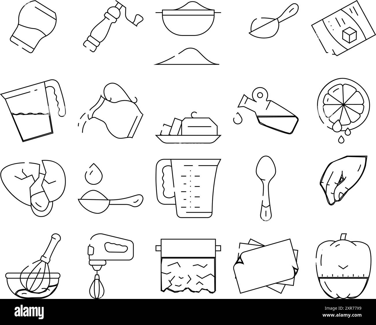 Cook Instruction For Prepare Food Icons Set Vector Stock Vector Image ...