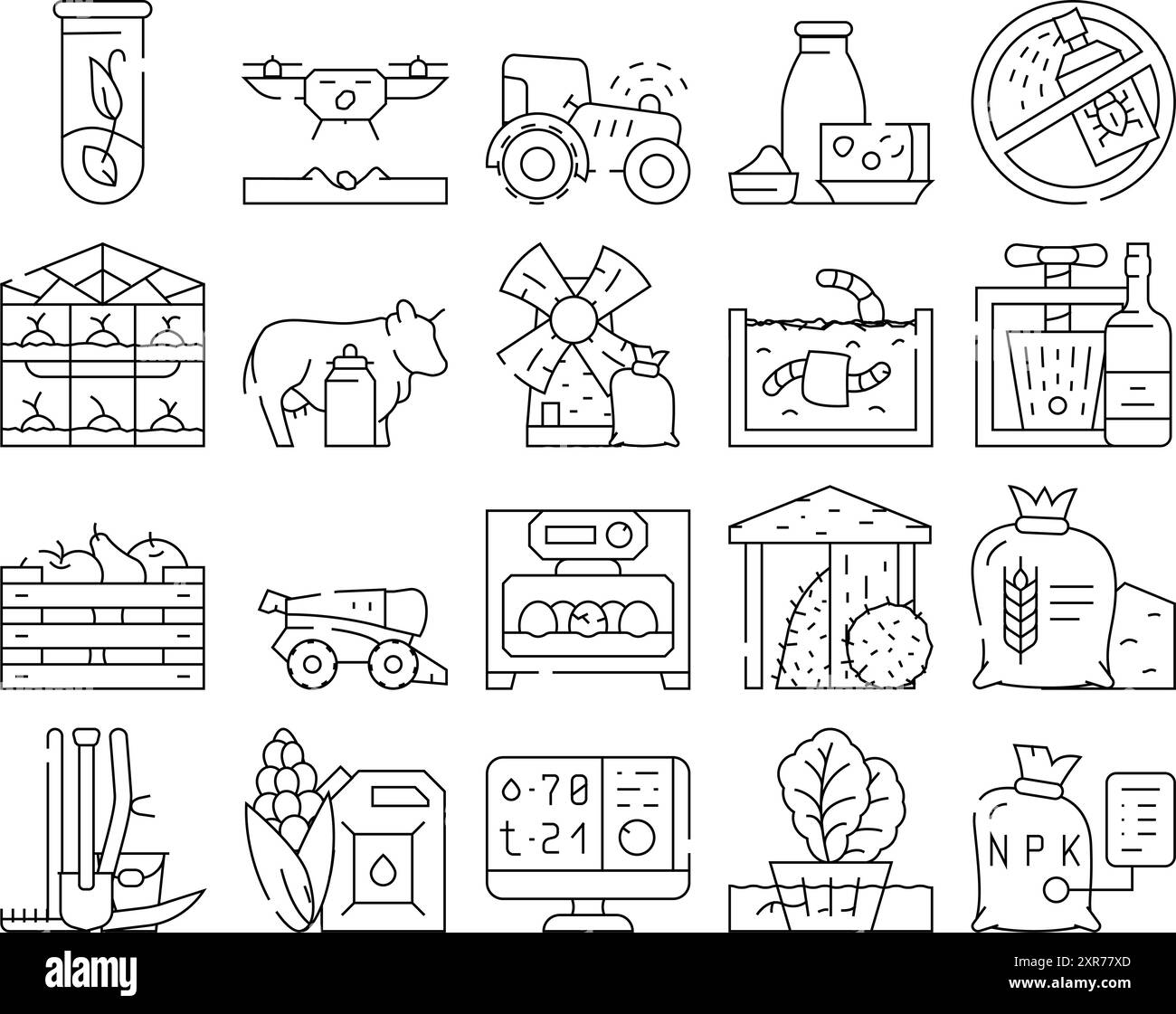 Agriculture Farmland Business Icons Set Vector Stock Vector Image & Art ...