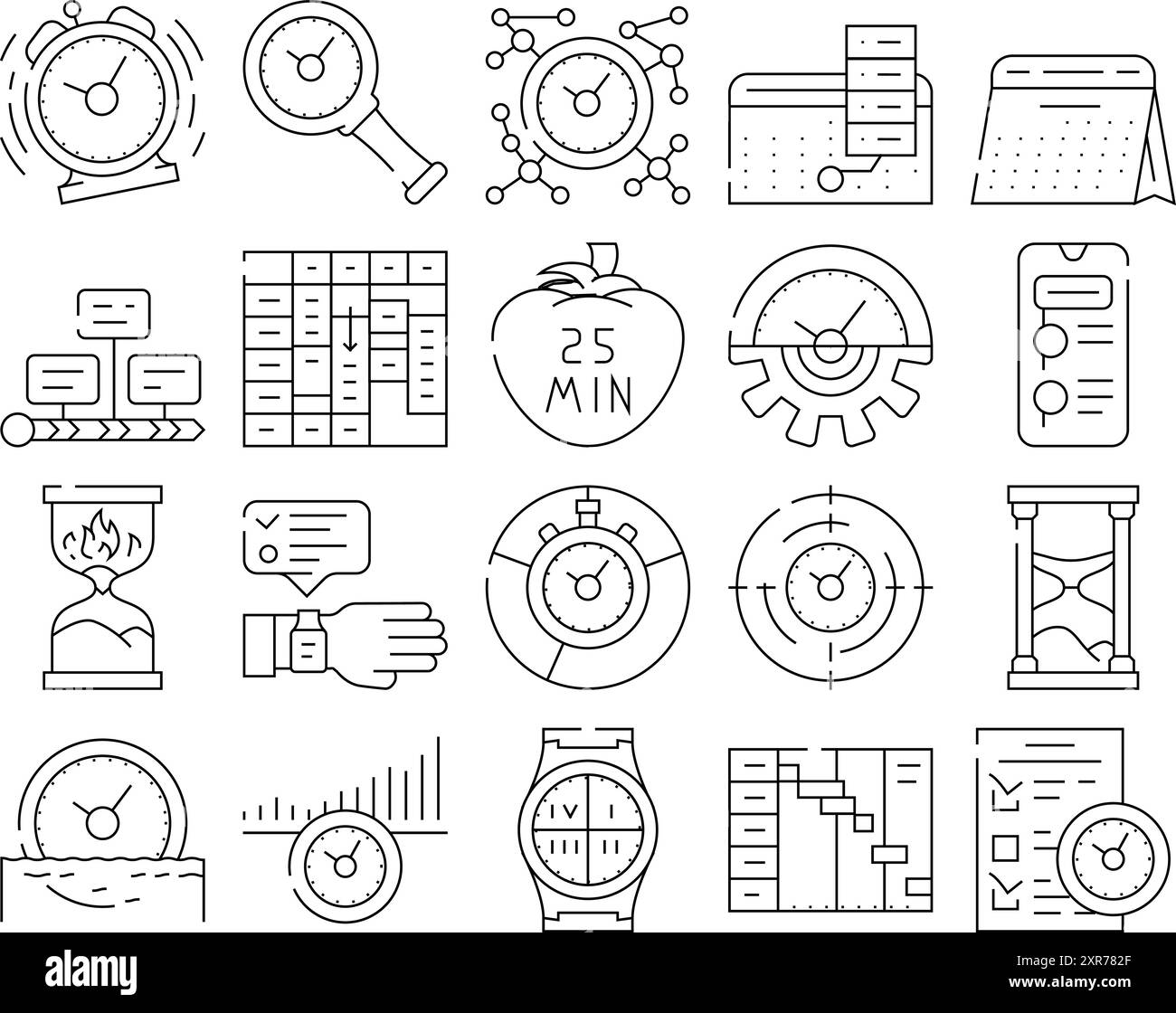 Time Management And Planning Icons Set Vector Stock Vector Image & Art ...