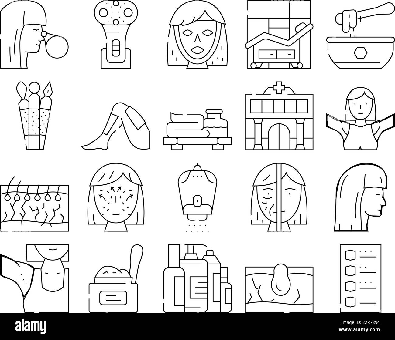 Cosmetology Beauty Procedure Icons Set Vector Stock Vector Image & Art ...