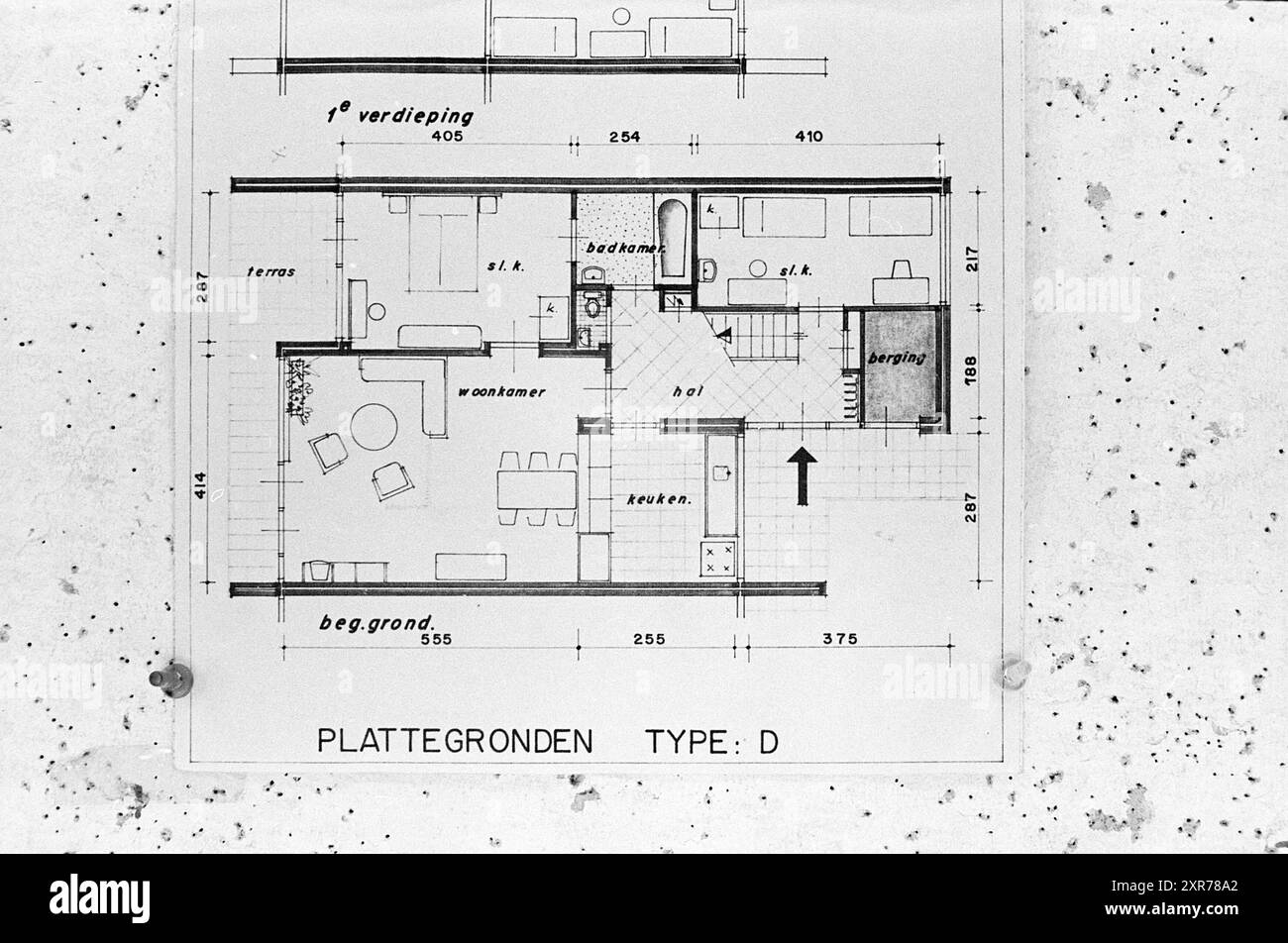 Floor plans and drawings of new-build homes, 16-04-1968, Whizgle Dutch ...