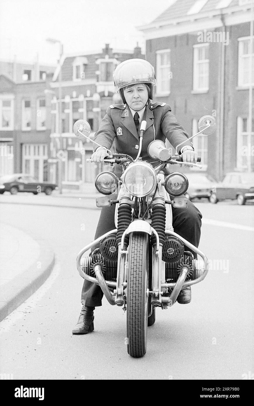 Police motorcycle female Black and White Stock Photos & Images - Alamy